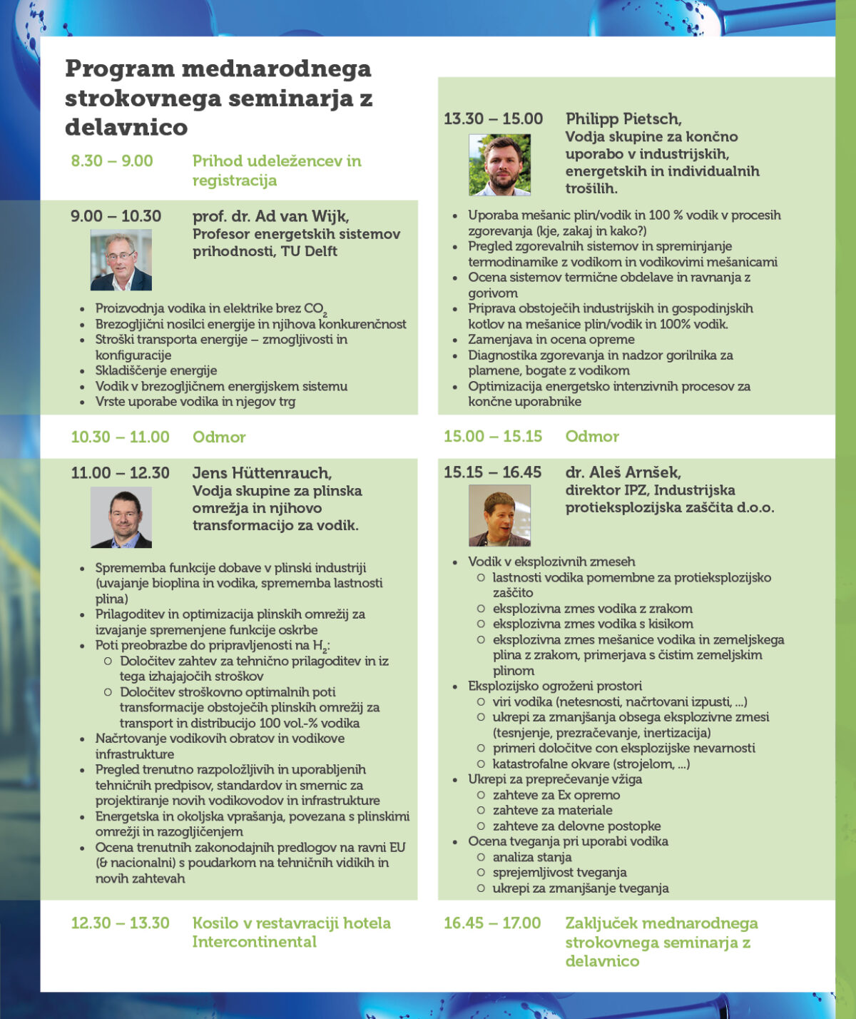 Najava: Strokovni seminar z delavnico, ZELENI VODIK PRIHODNOSTI 2024 ...